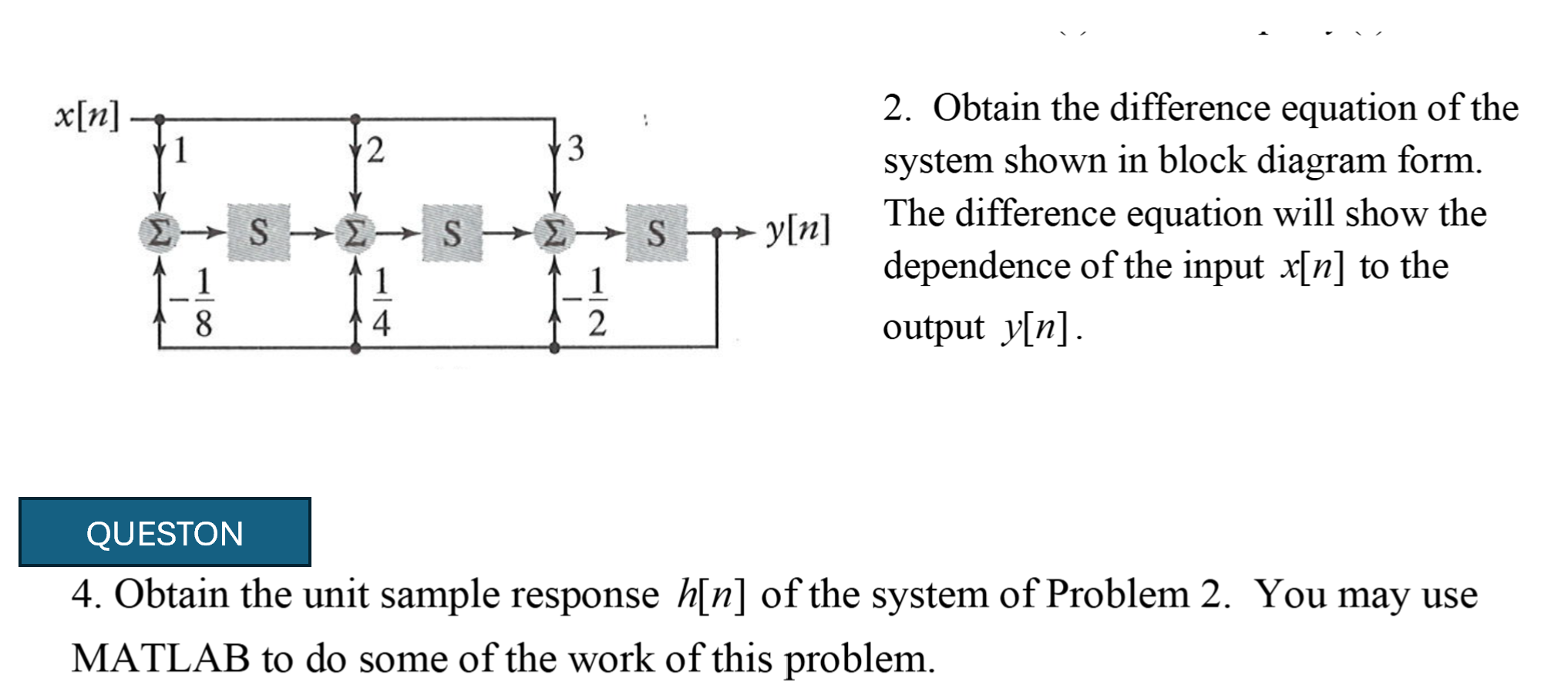 Solved 2. ﻿Obtain the difference equation of the system | Chegg.com