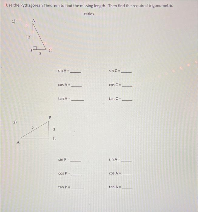 Solved Use the Pythagorean Theorem to find the missing | Chegg.com