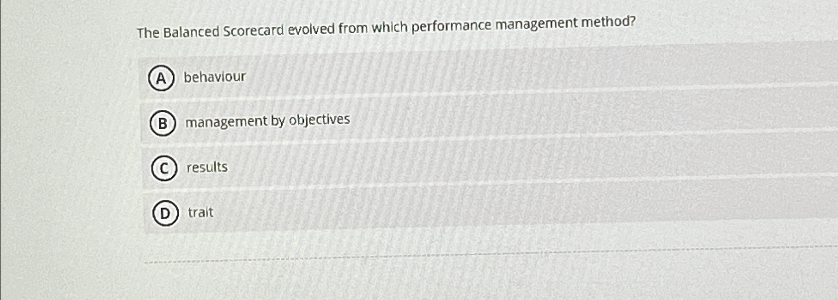 Solved The Balanced Scorecard evolved from which performance | Chegg.com