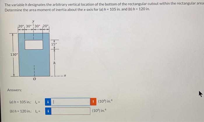 Solved The variable h designates the arbitrary vertical | Chegg.com