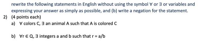Solved rewrite the following statements in English without | Chegg.com