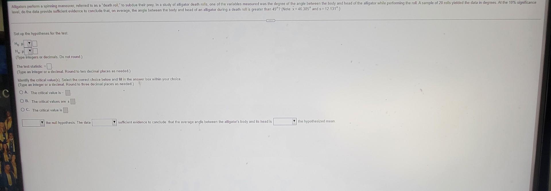 Solved Alligators perform a spinning maneuver, referred to | Chegg.com