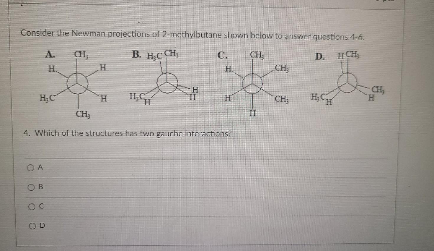 Solved Consider the Newman projections of 2-methylbutane | Chegg.com