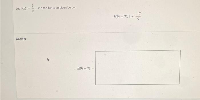 Solved Let h(x)=x3, Find the function given below. | Chegg.com