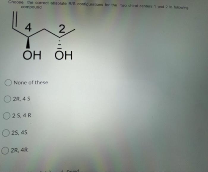 Solved Choose the correct absolute RIS configurations for | Chegg.com