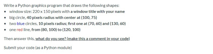 Solved Write a Python graphics program that draws the | Chegg.com
