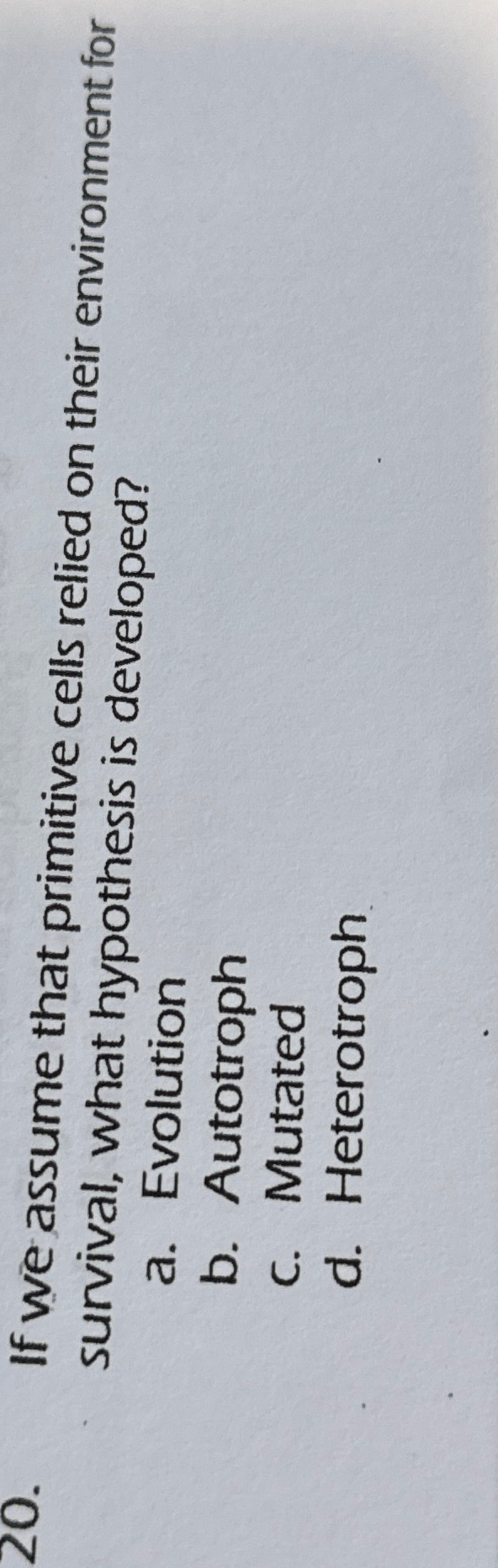 Solved If we assume that primitive cells relied on their | Chegg.com