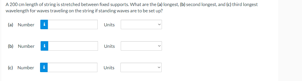 Solved A 200cm ﻿length of string is stretched between fixed | Chegg.com