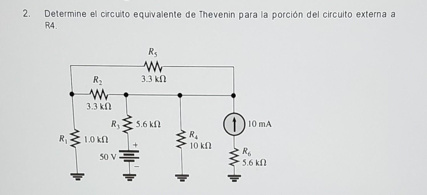 Solved 2. Determine el circuito equivalente de Thevenin para | Chegg.com