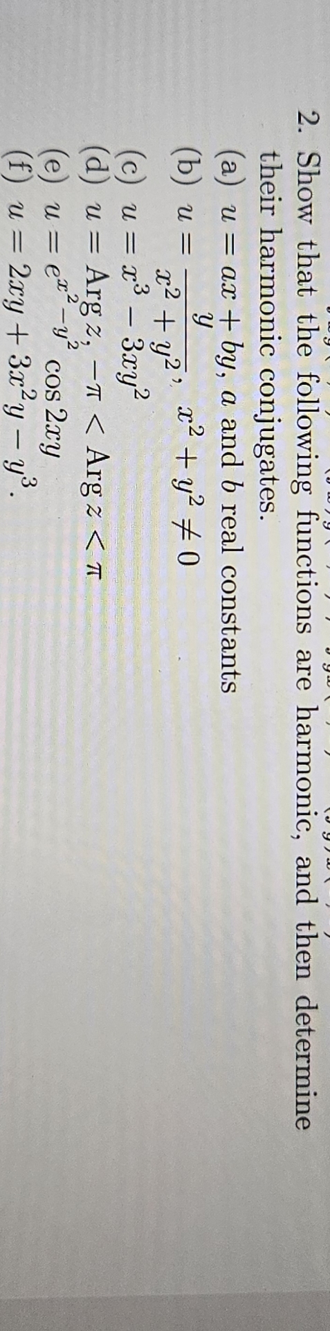 Solved Show that the following functions are harmonic, and | Chegg.com