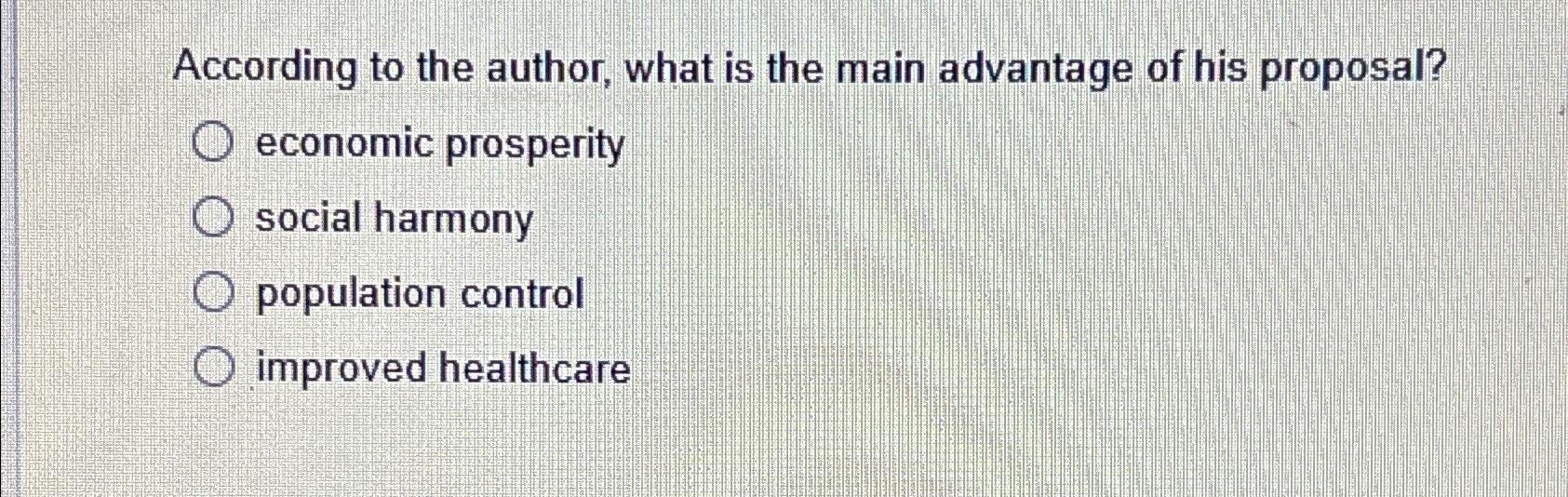 Solved According to the author, what is the main advantage | Chegg.com