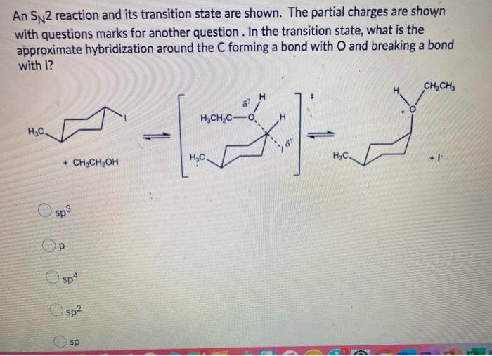 Solved An Sn2 reaction and its transition state are shown. | Chegg.com