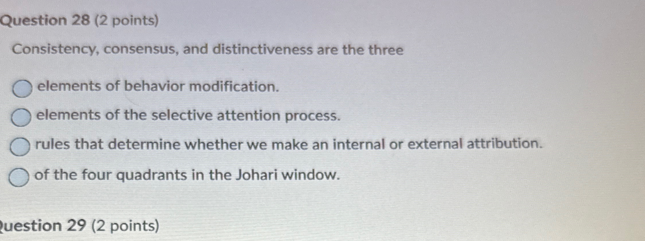 Solved Question 28 (2 ﻿points)Consistency, consensus, and | Chegg.com