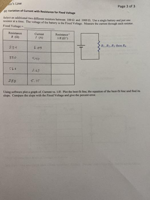 Solved Setup: Circuit board, Multimeters (2) Using the | Chegg.com