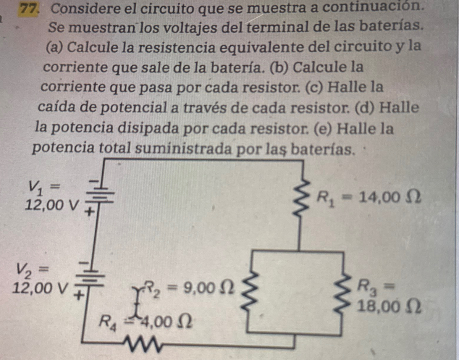 Solved Considere el circuito que se muestra a continuacion. | Chegg.com