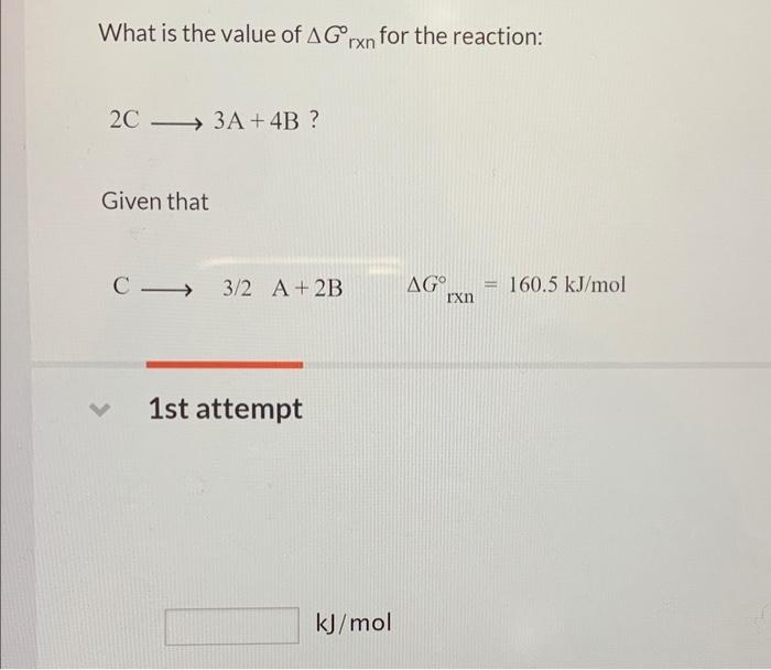 Solved What is the value of ΔG∘rxn for the reaction: 2C 3 | Chegg.com