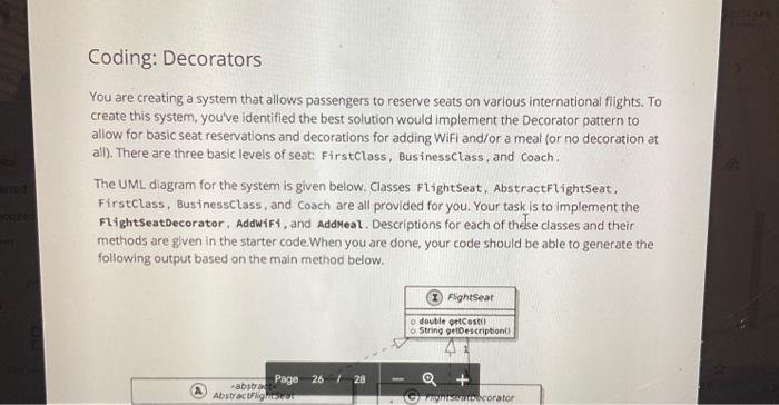 Solved Coding: Decorators You are creating a system that | Chegg.com