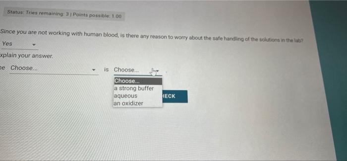 Solved Status: Tries remaining: 31 Points possible: 1.00 | Chegg.com