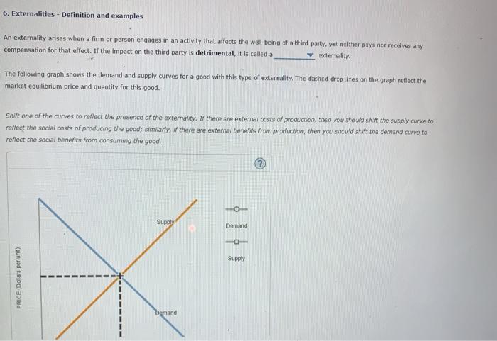 Solved 6. Externalities - Definition and examples An | Chegg.com