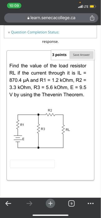 Solved Find the value of the load resistor RL if the current | Chegg.com