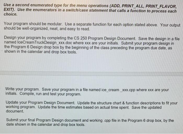 Solved Ice Cream Truck Write a program that stores the | Chegg.com