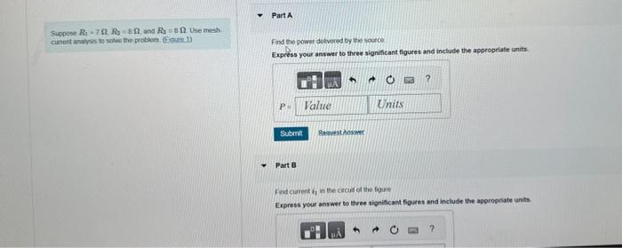 Solved Suppose R1=7R,R2=8R and R3=8R use mesh cunont analyes | Chegg.com