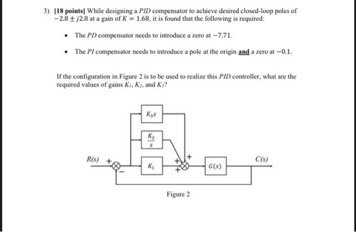Solved 3) (18 pointsWhile designing a PID compensator to | Chegg.com