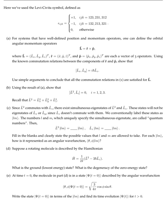 Solved 3 Angular Momentum and Spherical Harmonics For a | Chegg.com