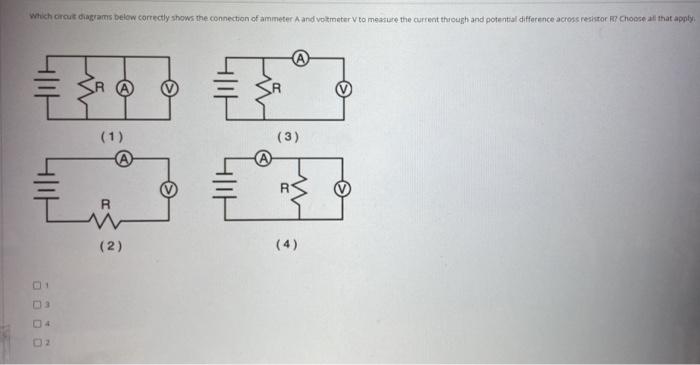 Solved which circuit diagram below correctly shows the | Chegg.com