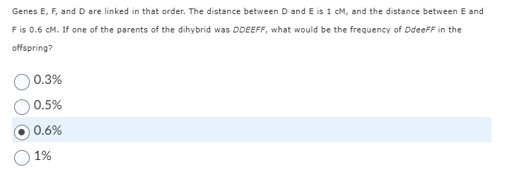 Solved Genes E,F, ﻿and D ﻿are linked in that order. The | Chegg.com