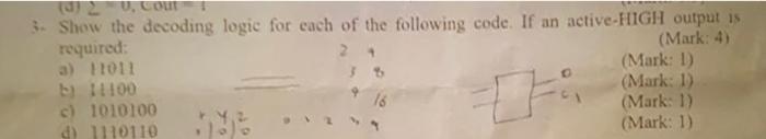 Solved 3. Show the decoding logic for each of the following | Chegg.com