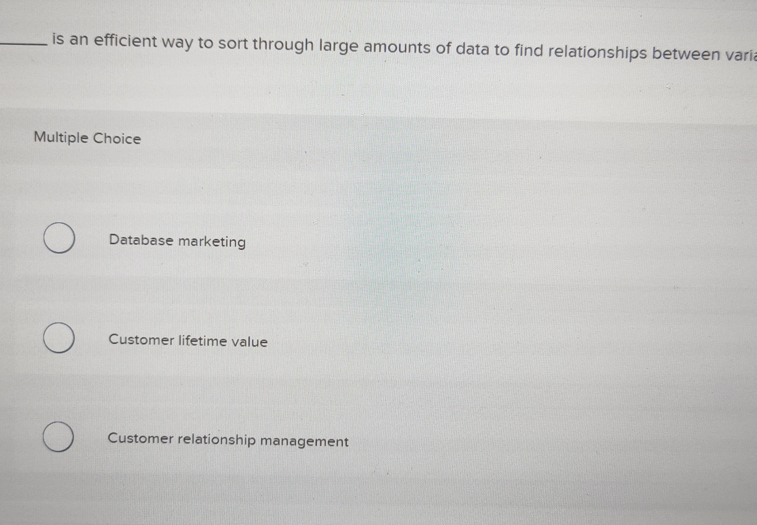 Solved is an efficient way to sort through large amounts of | Chegg.com