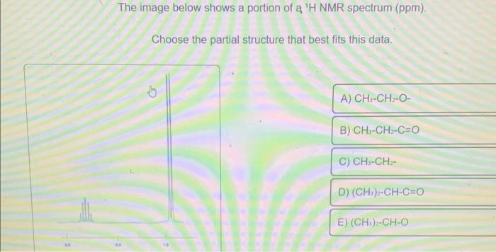 [solved] The Image Below Shows A Portion Of A H Nmr S