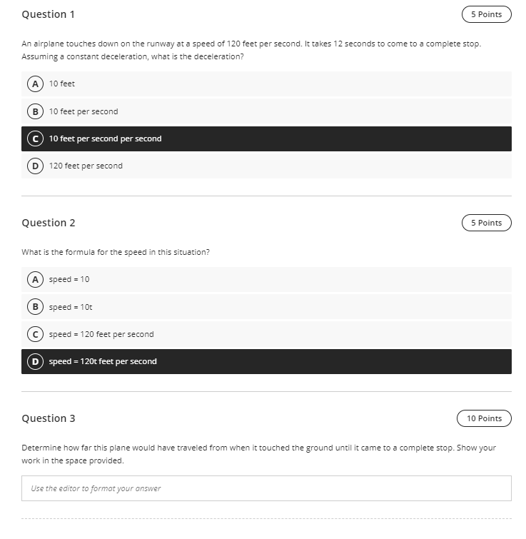 Solved Question 1An airplane touches down on the runway at a | Chegg.com