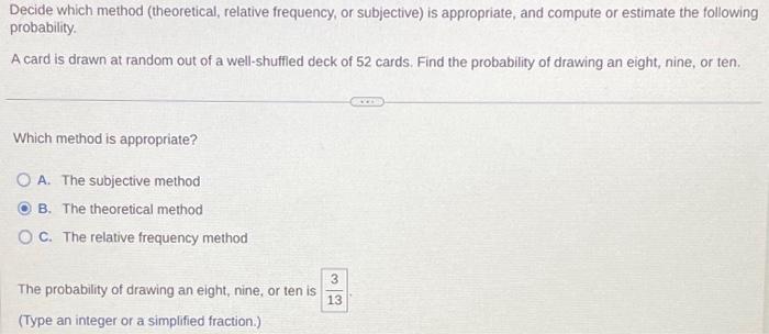 Solved Decide Which Method Theoretical Relative Frequency 5575