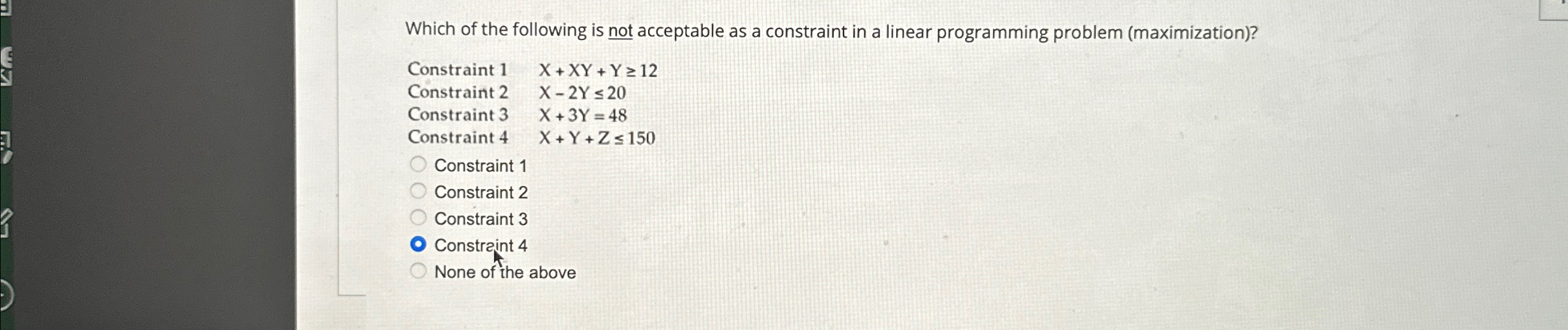 Solved Which of the following is not acceptable as a | Chegg.com
