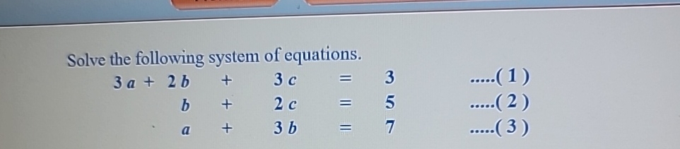 Solved Solve the following system of | Chegg.com
