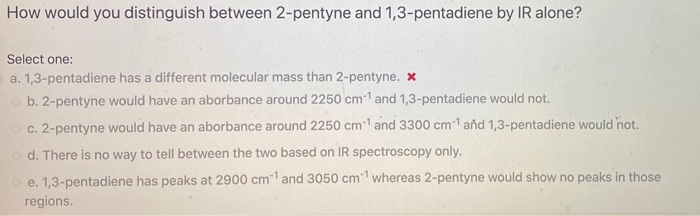Solved How would you distinguish between 2-pentyne and | Chegg.com