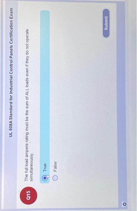 Solved UL 508A Standard for Industrial Control Panels | Chegg.com
