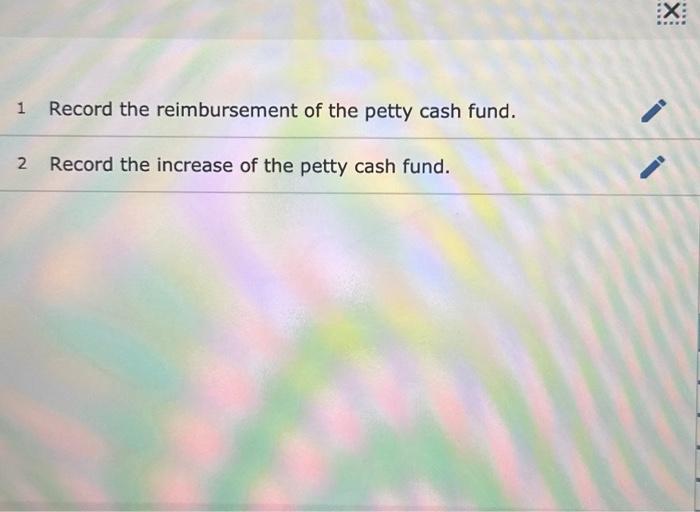 Solved 1 Wrote a $400 check to establish a petty cash | Chegg.com