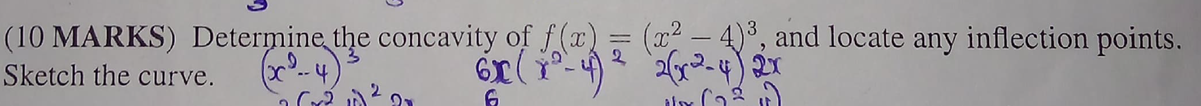 Solved Determine the concavity of f(x)=(x2-4)3, ﻿and locate | Chegg.com