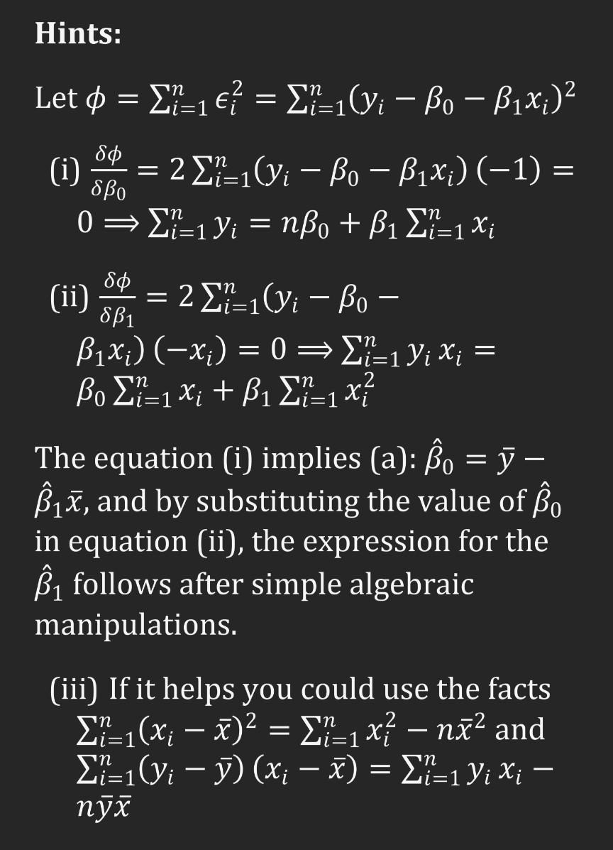 Solved Given the sample of paired observations | Chegg.com