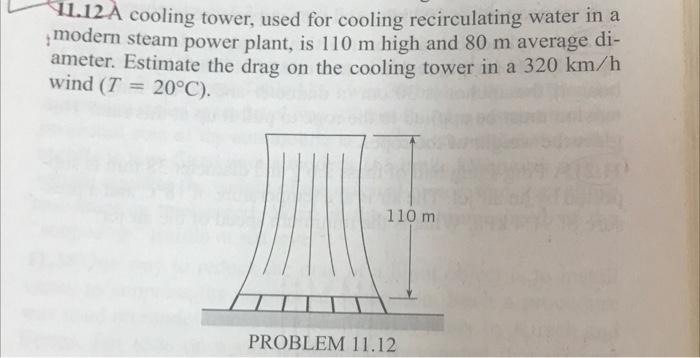 Solved 11.12) cooling tower, used for cooling recirculating | Chegg.com