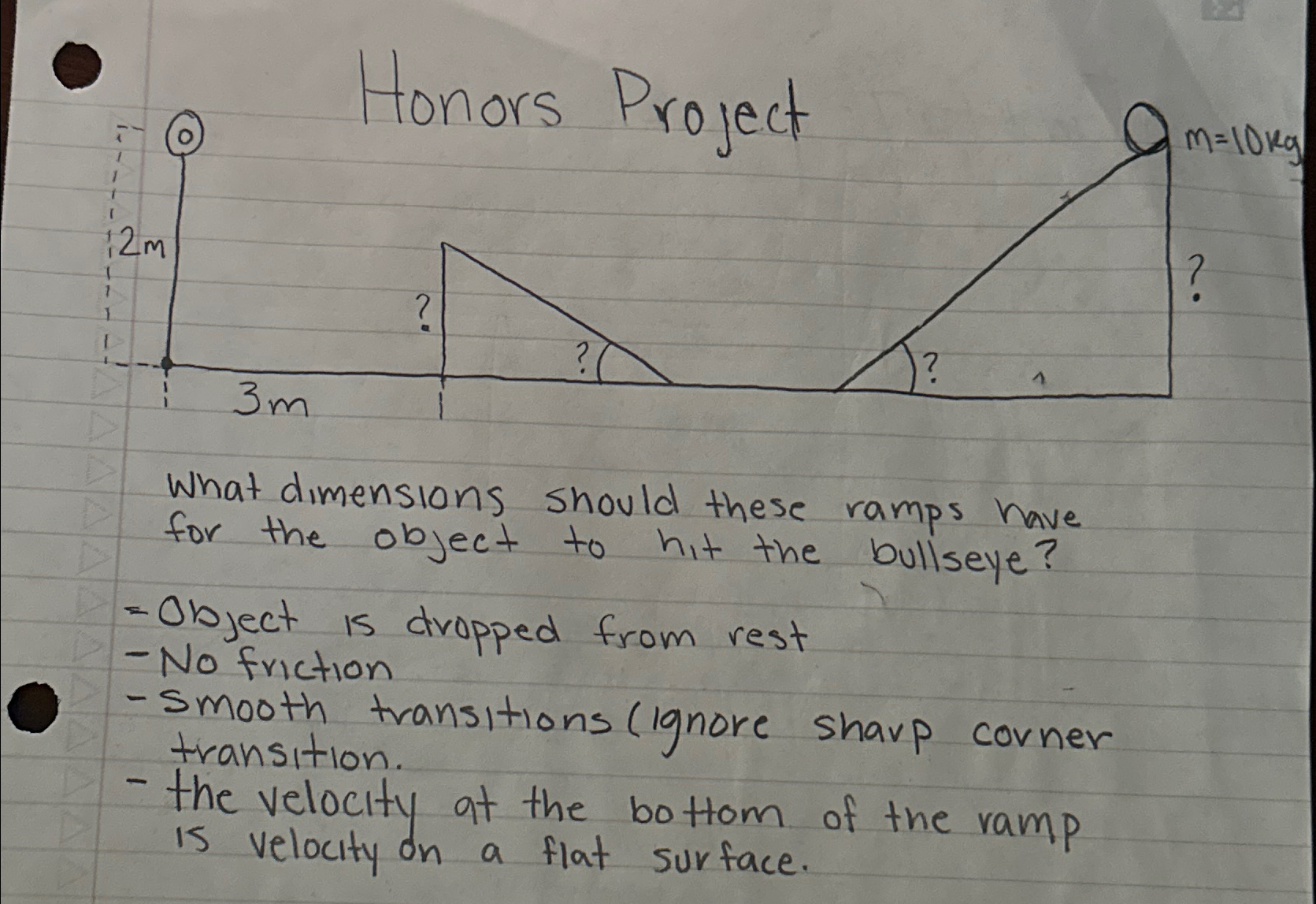 Solved Honors ProjectWhat dimensions should these ramps have | Chegg.com