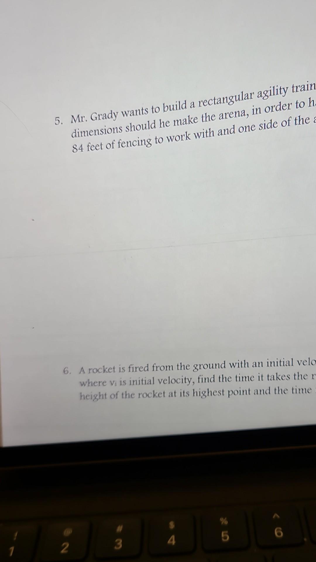 Solved 5. Mr. Grady wants to build a rectangular agility | Chegg.com
