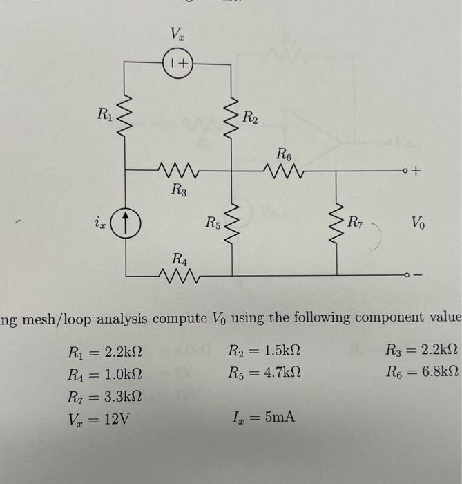 Solved ng mesh/loop analysis compute V0 using the following | Chegg.com