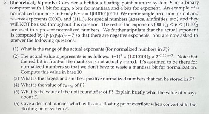 Solved 2. (theoretical, 6 points) Consider a fictitious | Chegg.com