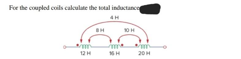 Solved For the coupled coils calculate the total inductance | Chegg.com