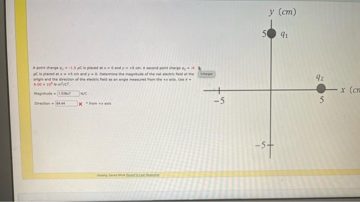 Solved A point tharpe q1=−1.5jci is placed at z=0 and y=45 | Chegg.com