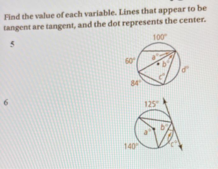 Solved Find the value of each variable. Lines that appear to | Chegg.com